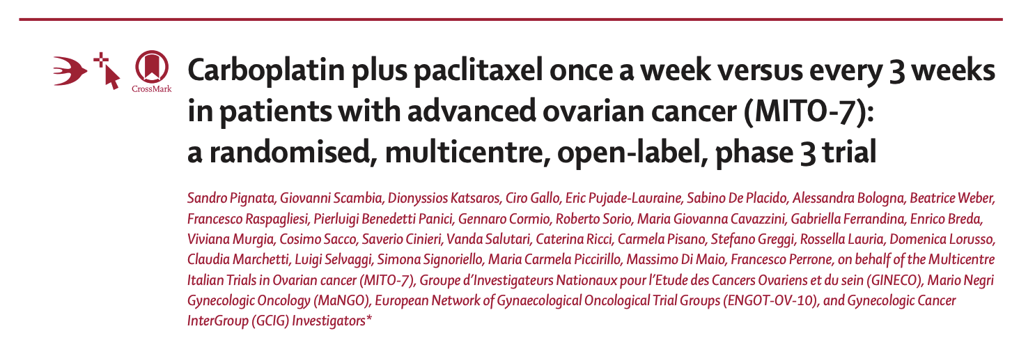 MITO-7 and weekly chemotherapy in ovarian cancer